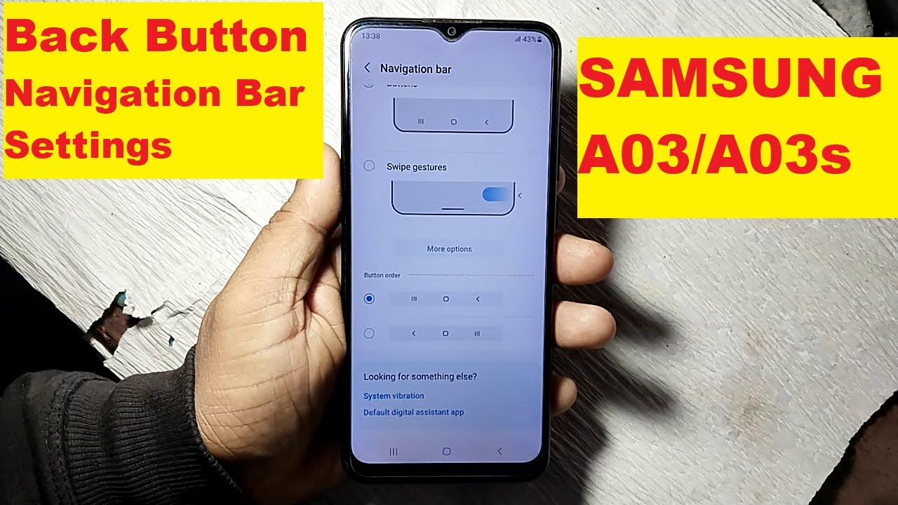 Samsung A03 Back Button Change Settings & Samsung A03 Navigation Key ...