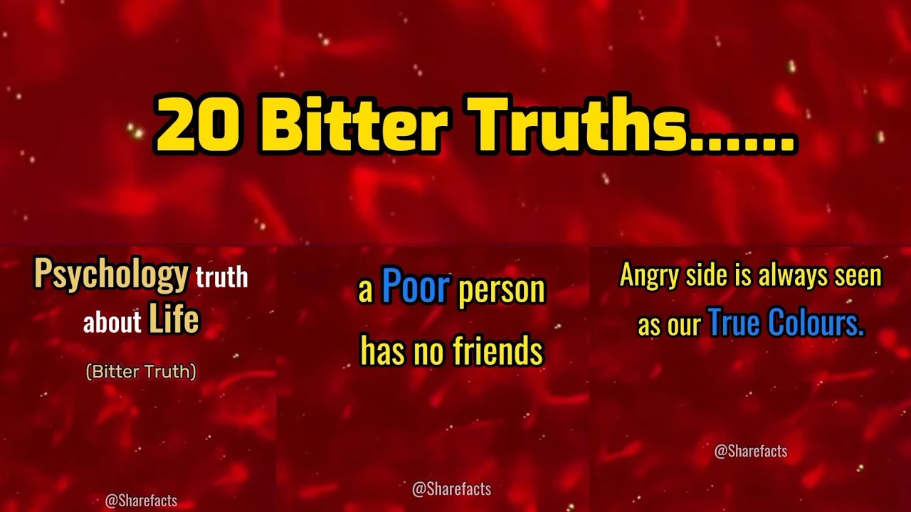 20 bitter truth about life - YouTube
