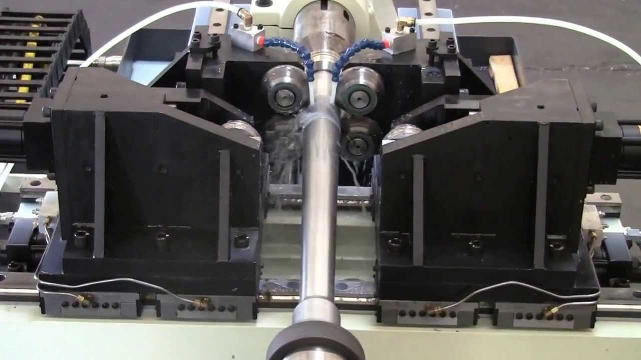 Flow forming tapered tube - YouTube