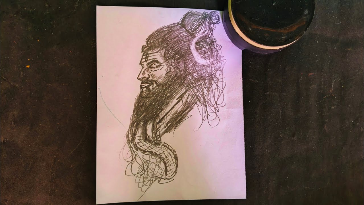 how to draw Mahadev | Mahadev drawing outline tutorial video | please ...