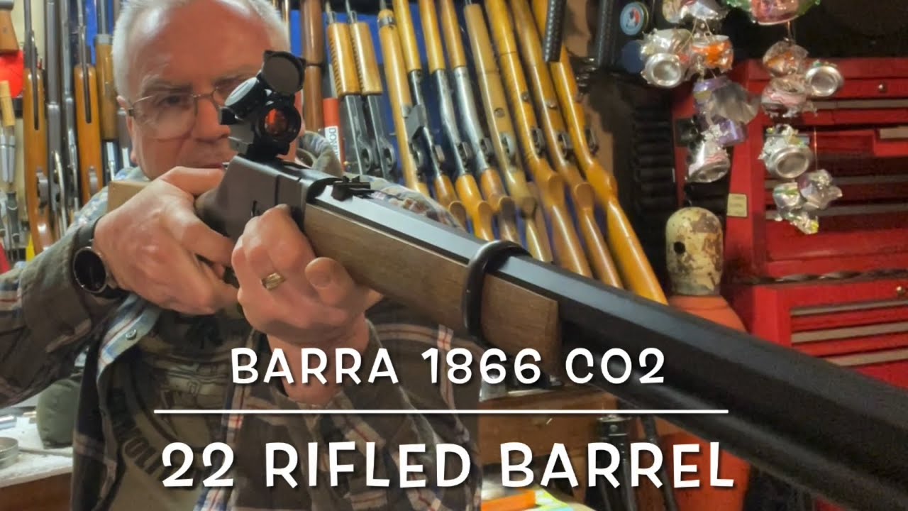 Barra 1866 CO2 factory 22 rifled barrel installation - YouTube