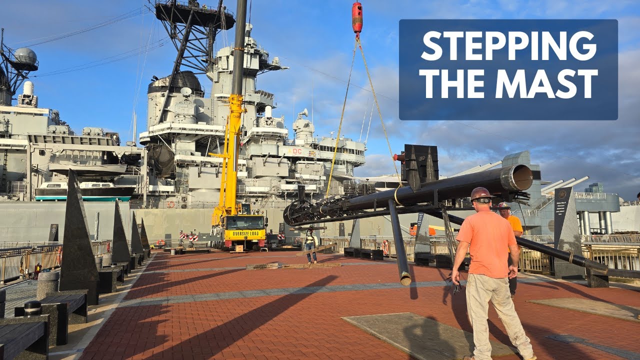 Stepping the Mast of the Battleship - YouTube