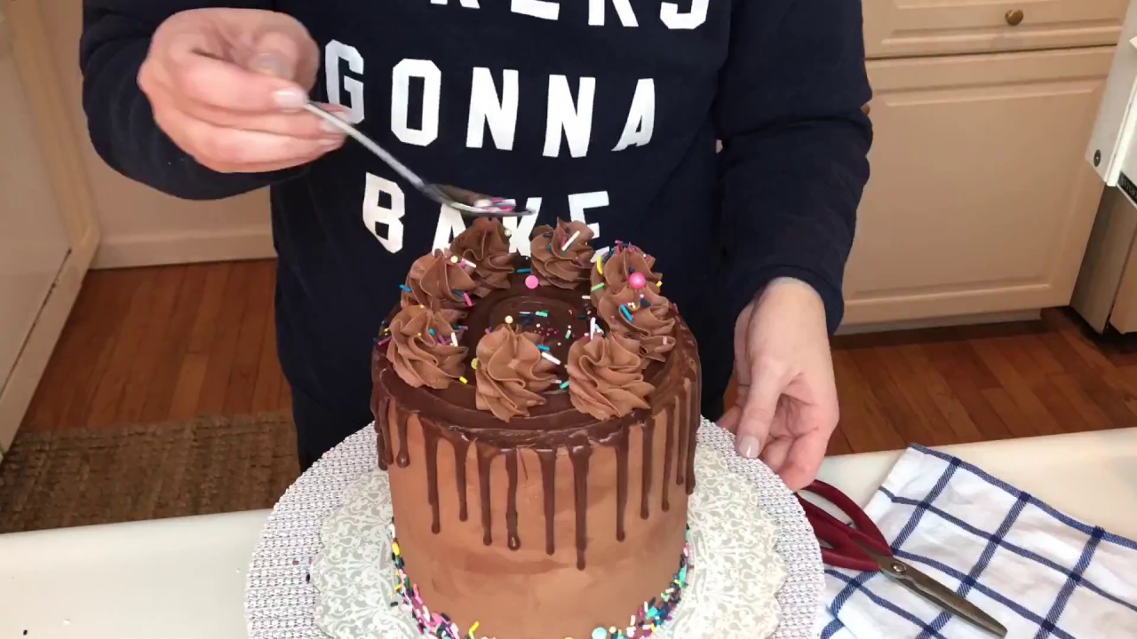 Triple Layer Chocolate Farewell Retirement Cake - YouTube