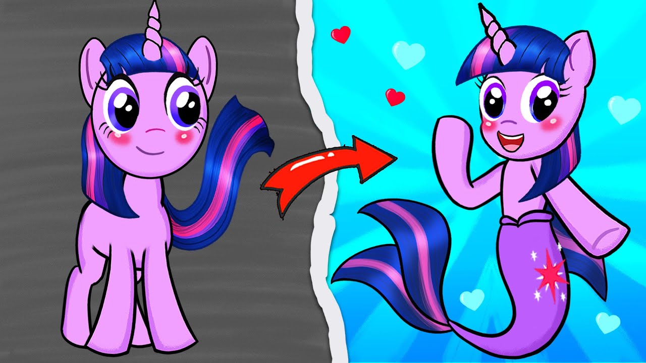 Twilight Sparkle Turned Into a Mermaid - My Little Pony and The Little ...