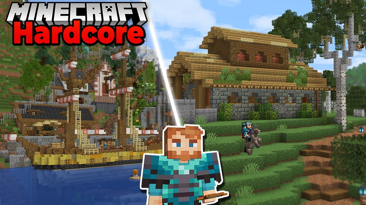 I Built for 24 HOURS in Hardcore Minecraft 1.21 Survival (again) - YouTube