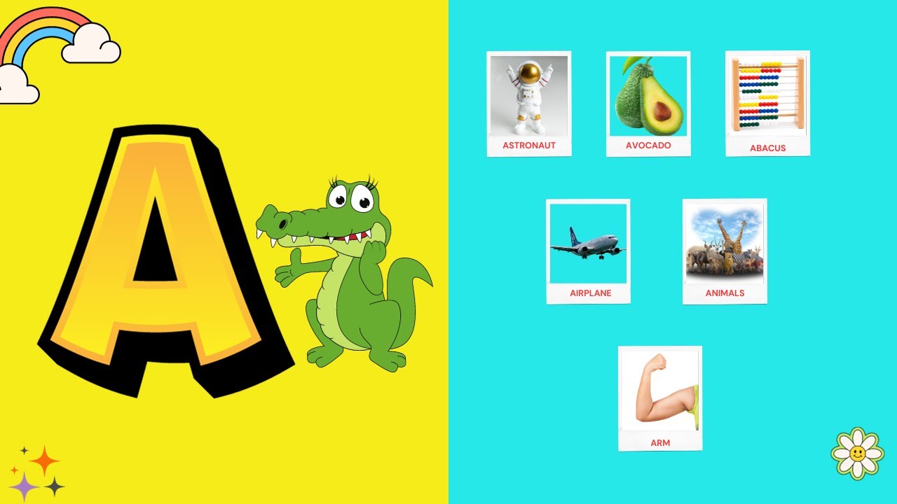 Learn Alphabet Aa | Alphabet for Kids | Words begin with letter A - YouTube