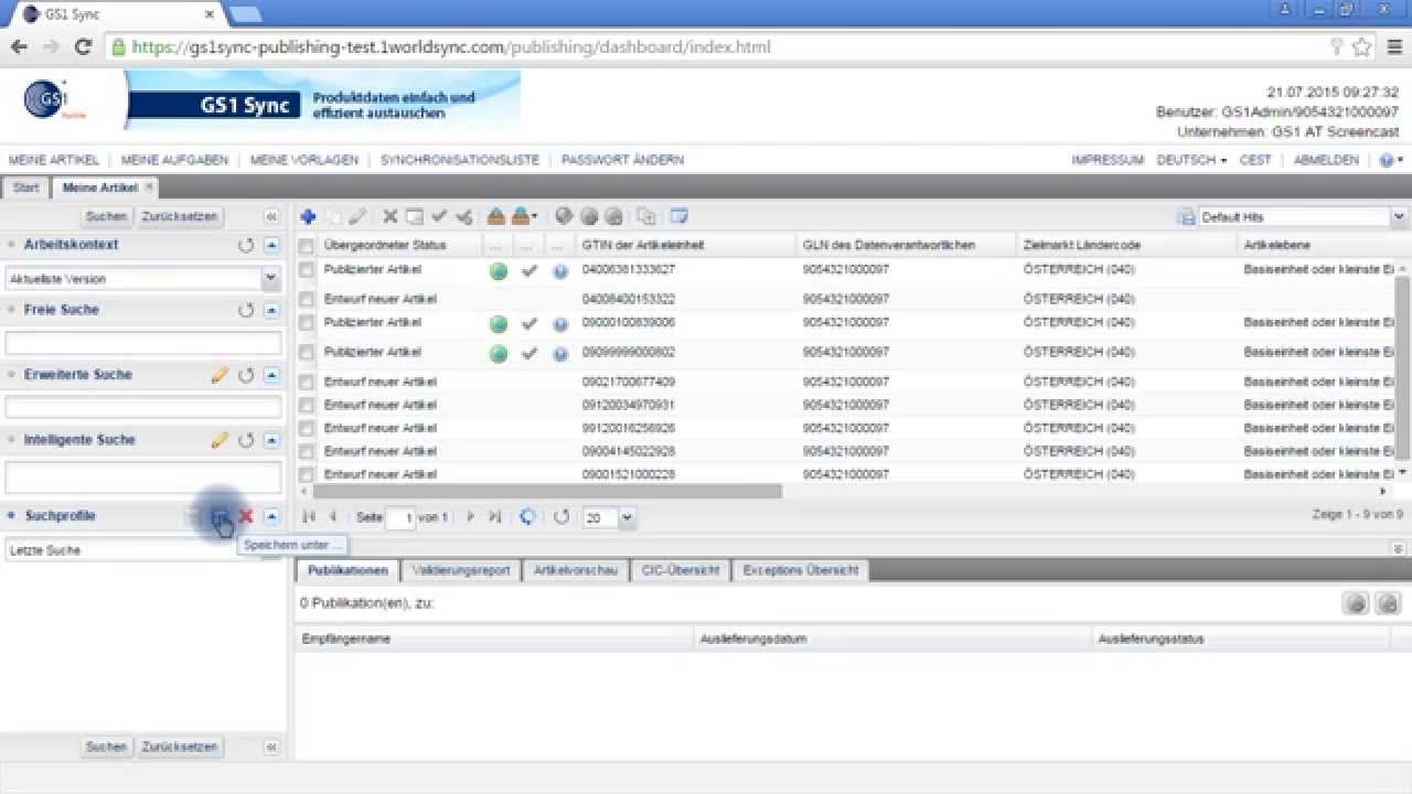 GS1 Sync Portal – Wie Sie nach einem bereits erstellten Artikel suchen ...