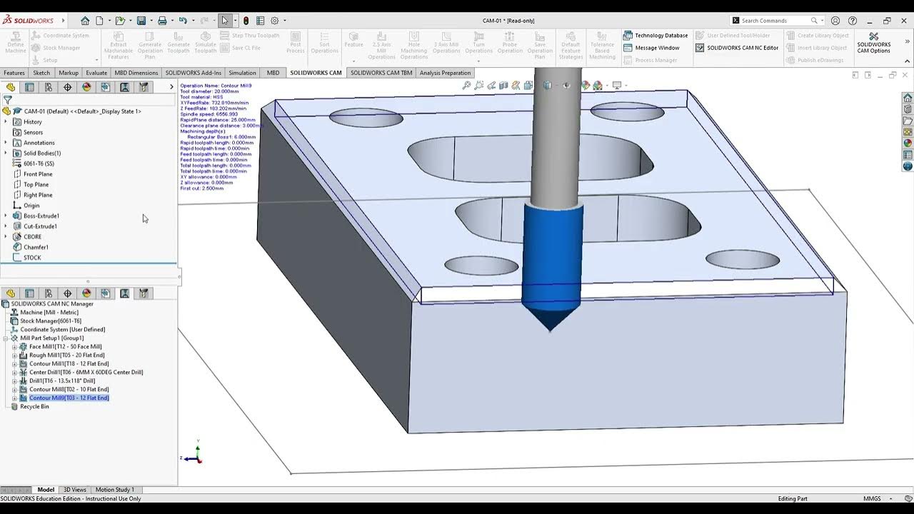04. Chamfer - Solidworks CAM - YouTube