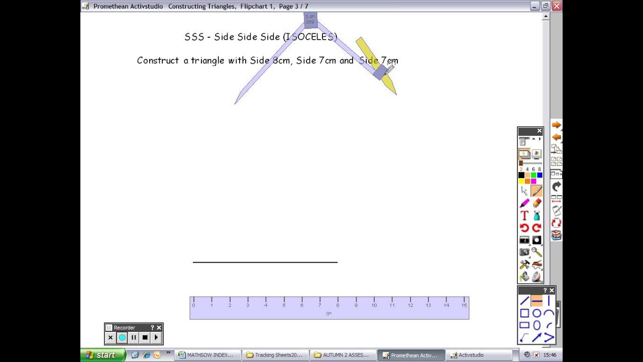 constructing triangles SSS - YouTube