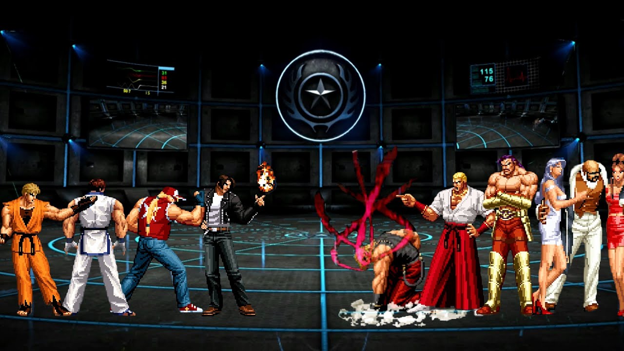 KOF Heroes Vs Boss Team Part 2 || Kyo Terry Kim Ryo VS Rugal Geese ...