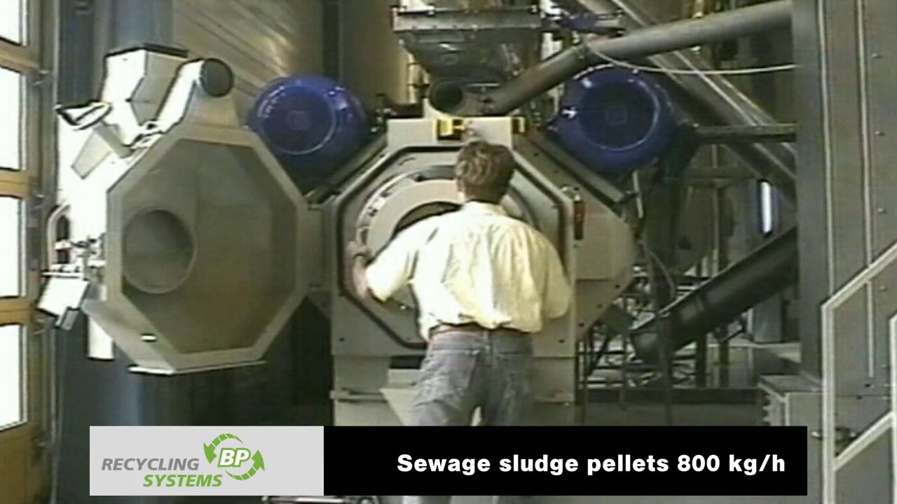 Pelletizing sewage sludge 0.8 to/h - YouTube