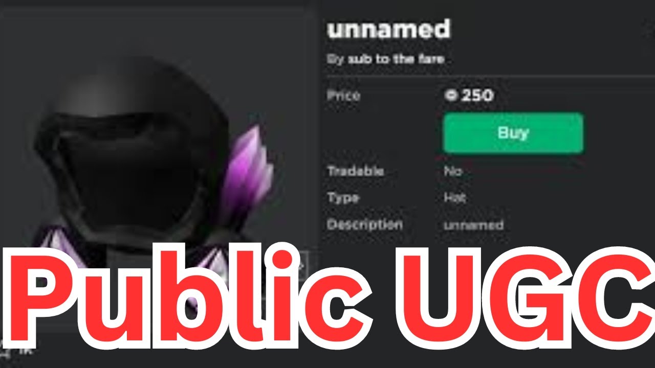 Roblox PUBLIC UGC Is Here... - YouTube