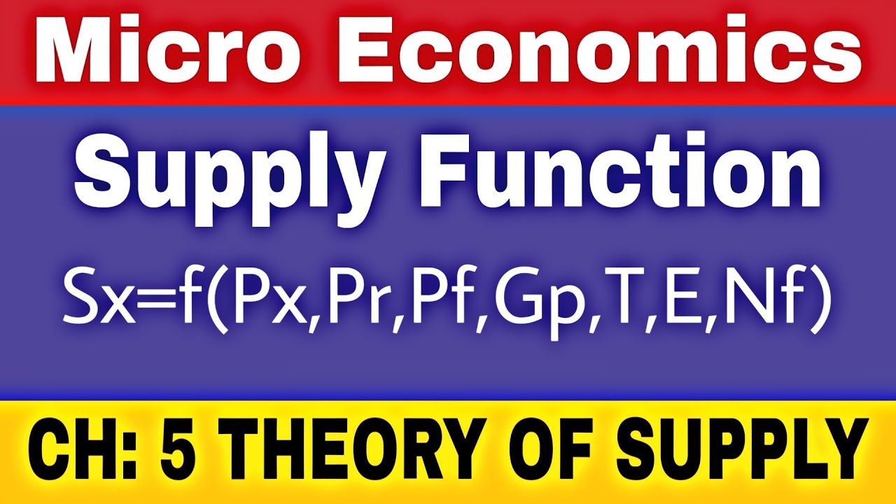 #19, Supply Function in Detail, Theory of Supply || Micro Economics ...