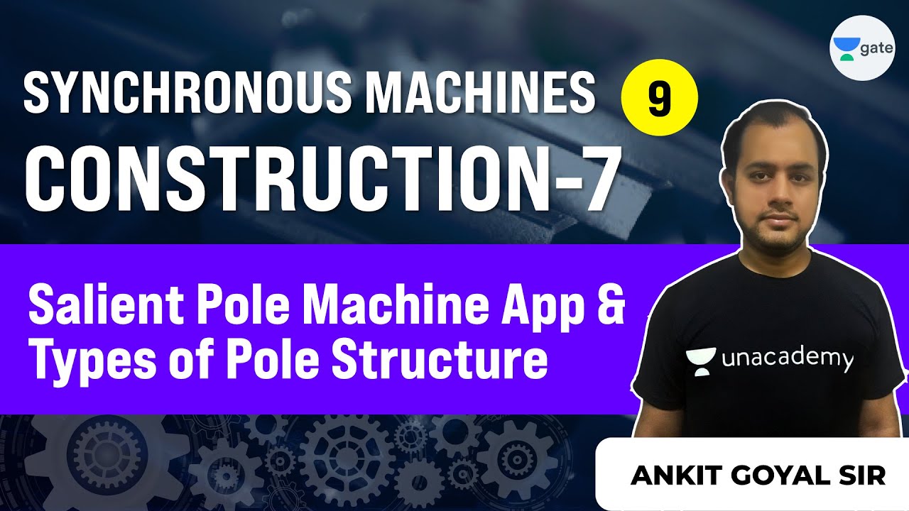 Lec 9 | Construction of Sync. Machines (Part 7) | Salient Pole Machine ...