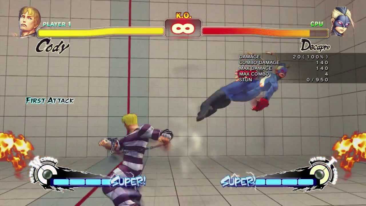 USF4: Cody Mid Screen EX Criminal Upper Juggle On Decapre - YouTube