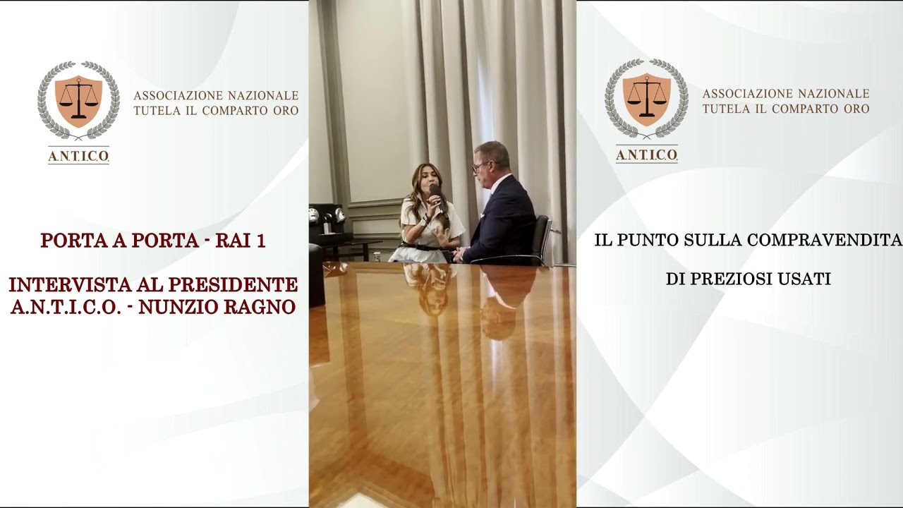 PORTA A PORTA, RAI 1: INTERVISTA INTEGRALE AL PRESIDENTE A.N.T.I.C.O ...