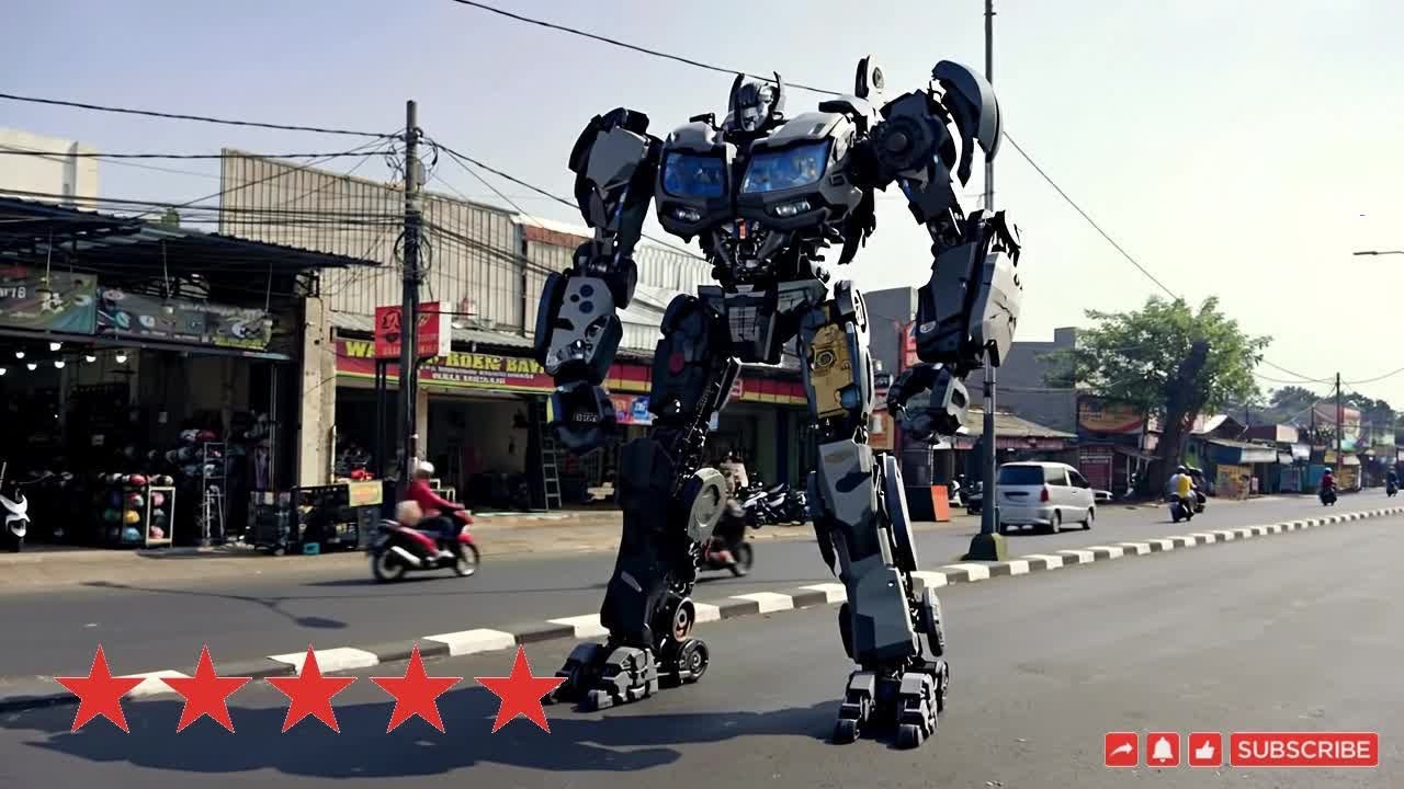 DIBUAT OLEH AI - MOBIL BERTUBUH ROBOT?! TRANSFORMASI MENGGEMPARKAN ...