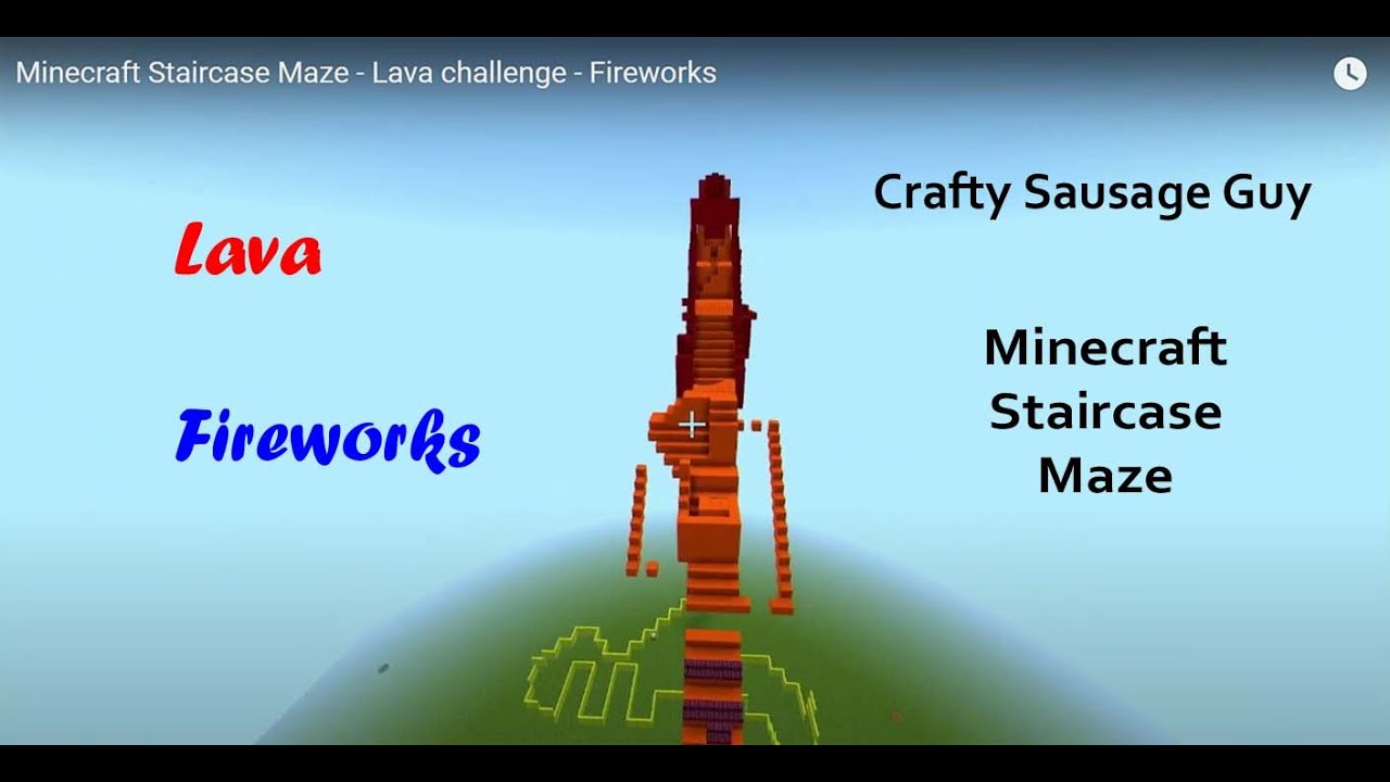 Minecraft Staircase Maze - Lava challenge - Fireworks - YouTube