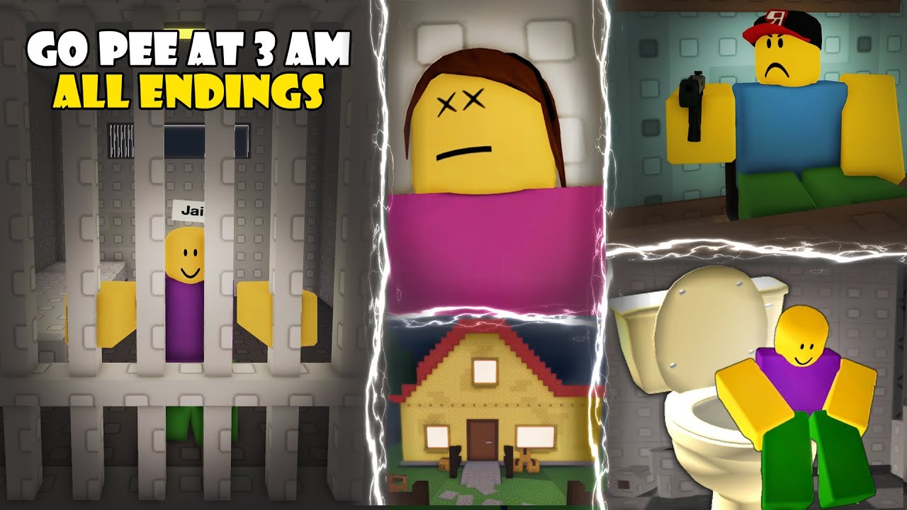 How To Get All Endings In Roblox Go Pee At 3 AM Full Walkthrough | Go ...