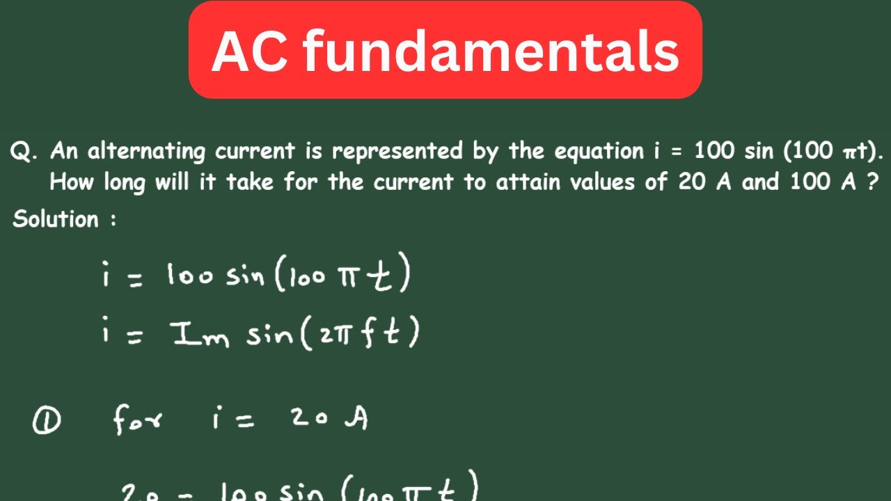 An Alternating Current Is Represented By The Equation I 100 Sin 100