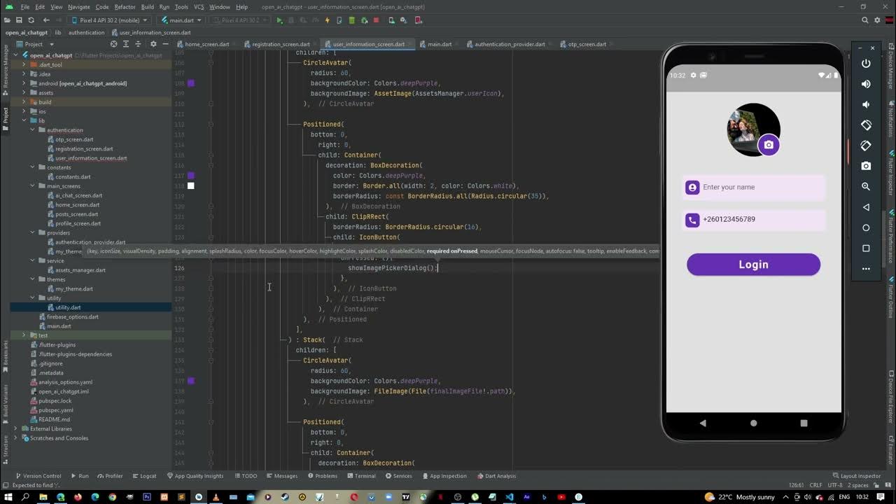 Flutter, Firebase and ChatGPT: Dall-E Image Sharing App - 19 User information screen part 3 ...