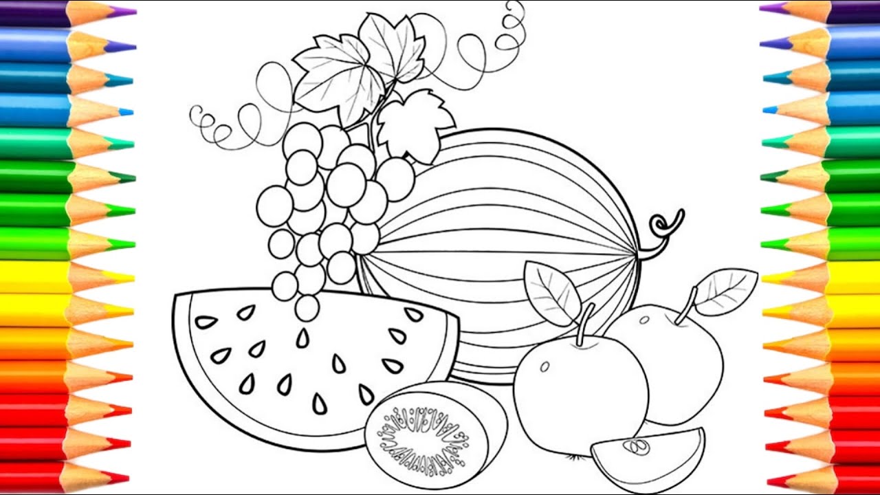 Fruits / How to draw an fruits / cartoon coloring fruits for kids - YouTube