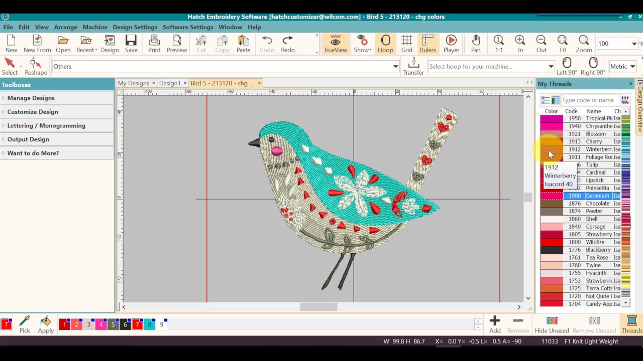 How to apply colors in wilcom hatch - domvol