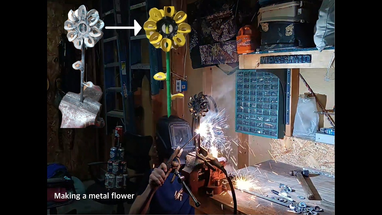 making a flower that never dies(welding/painting) - YouTube
