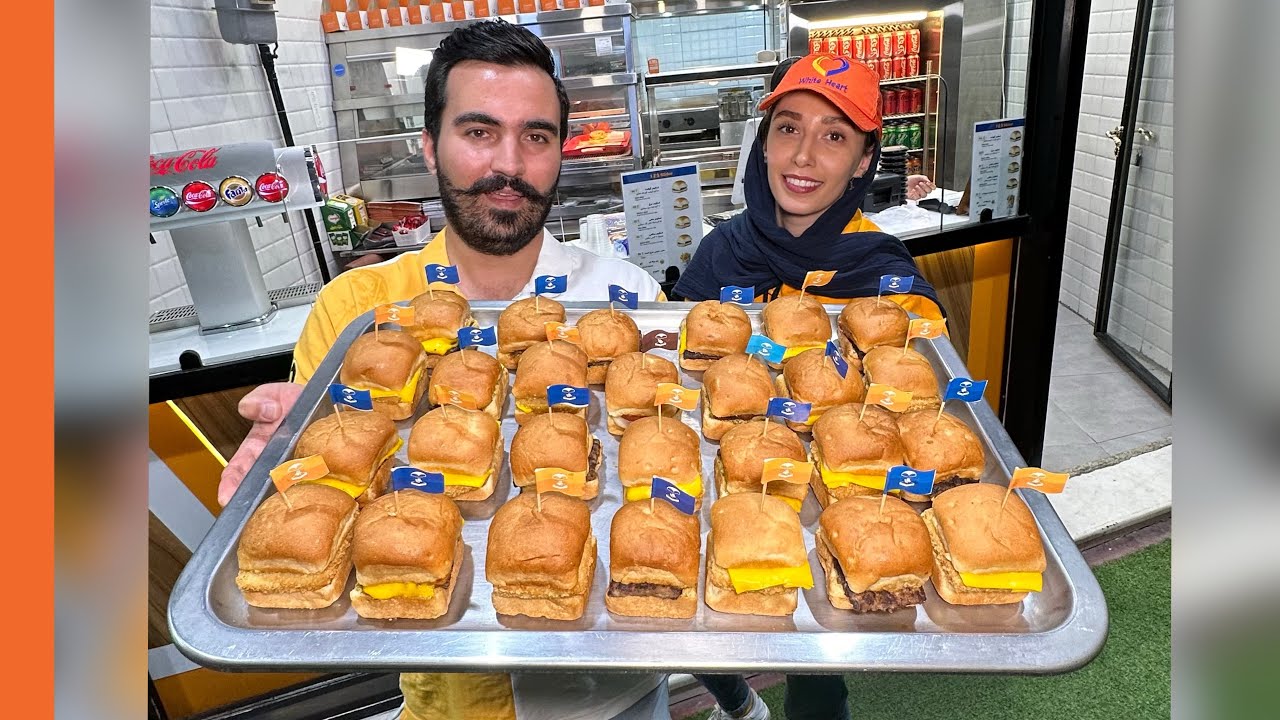 Iranian Slider “Ghalbe Sefid” very delicious 🍔 شعبه شهران قلب سفید ...