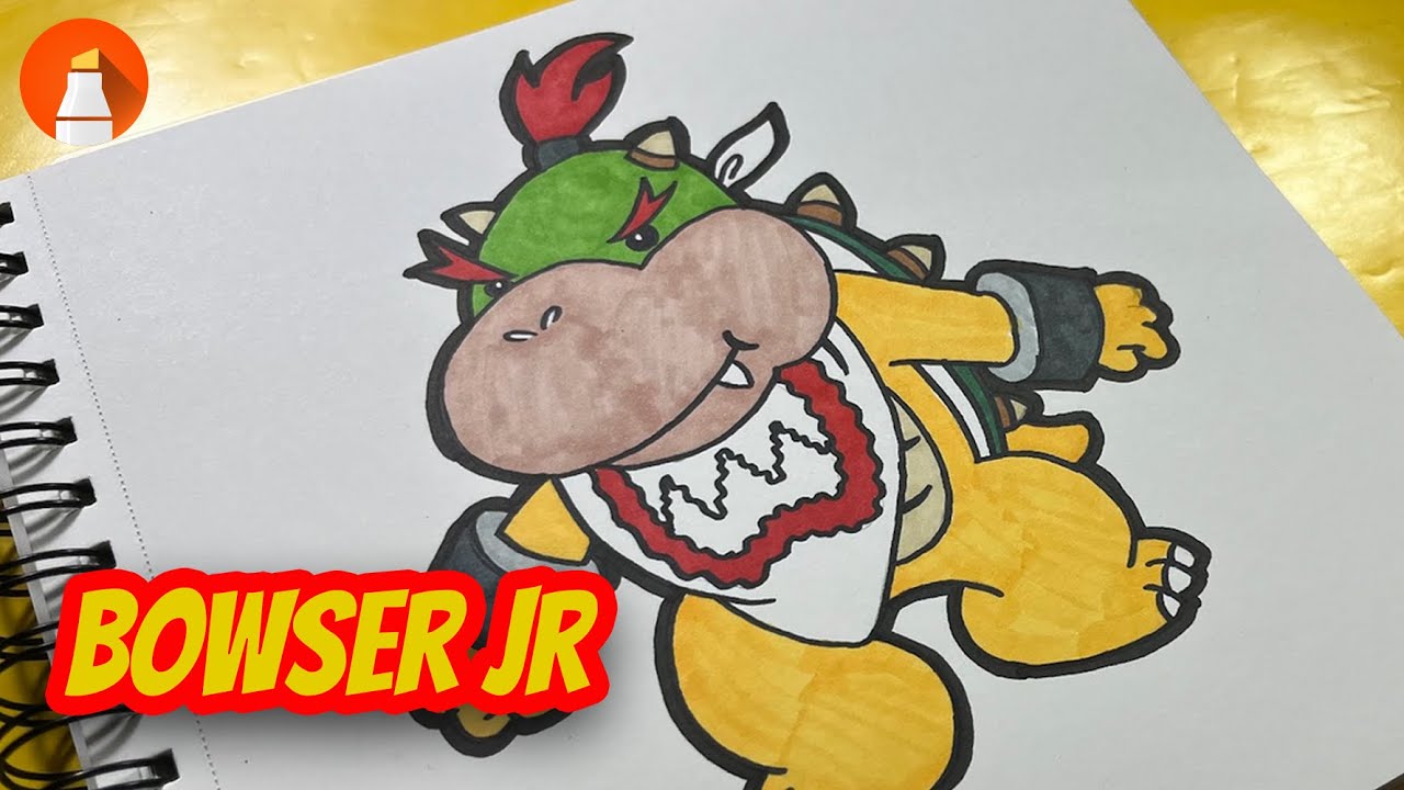 How to draw Bowser Jr Super Mario - Andy Art Hub - YouTube