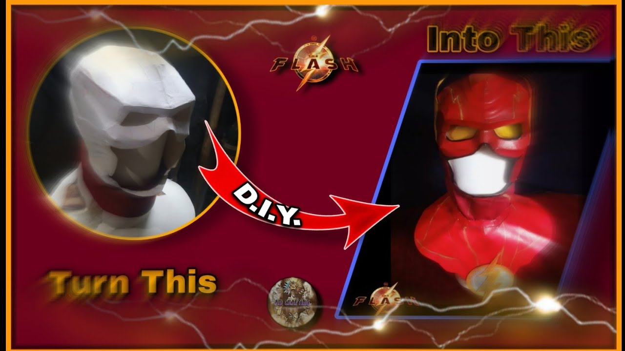 How to Make Flash Helmet / Cowl with Cardboard #dc #theflash #craft ...