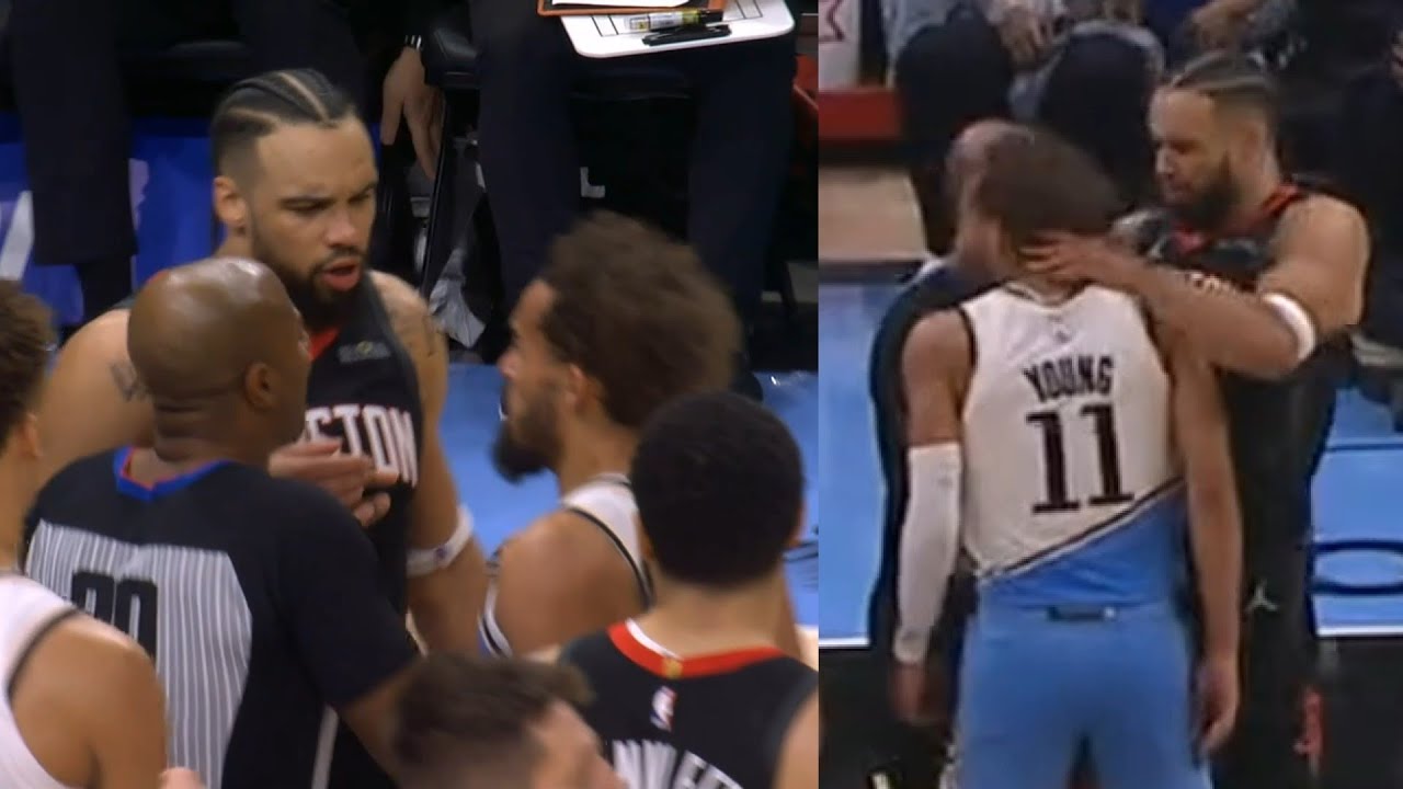 Dillon Brooks and Trae Young get into it and Dillon grabs Trae's neck 😳 ...