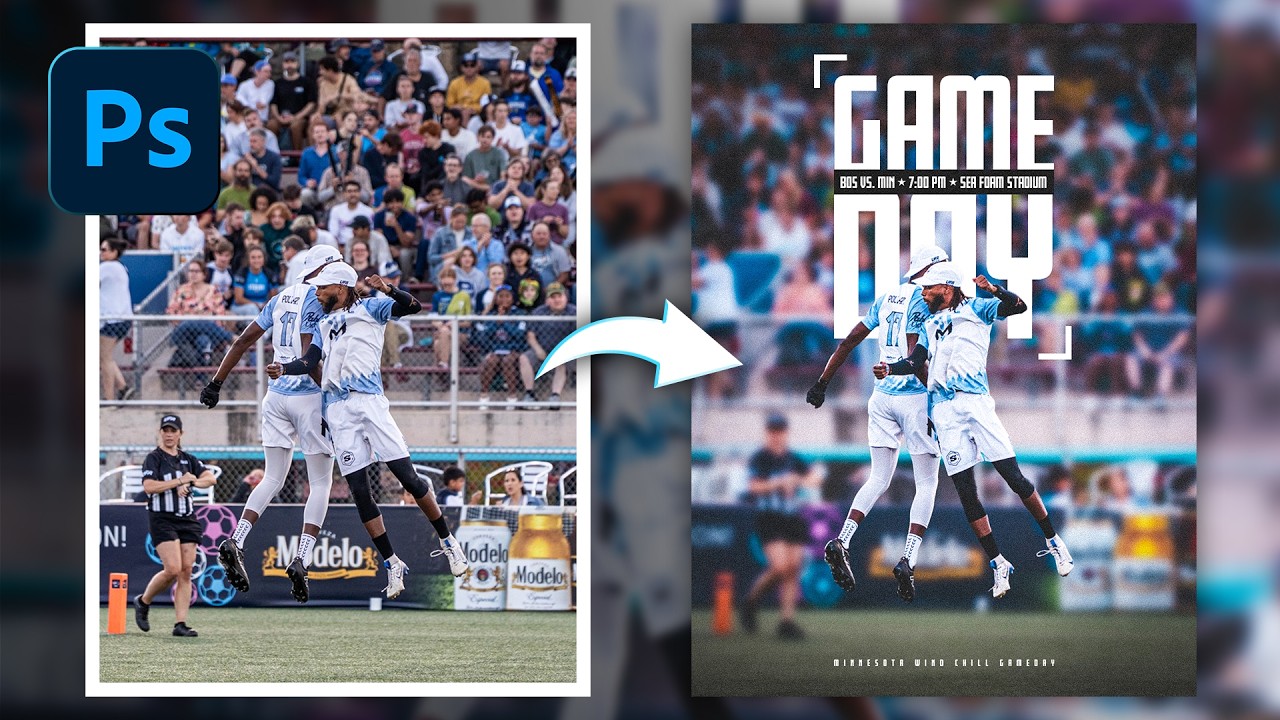 Turn Any Sports Photo Into a Gameday Graphic | Photoshop Tutorial - YouTube