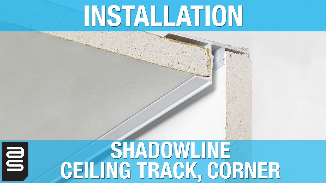 Shadowline Ceiling Track, Corner - Installation - ASHanging.com - YouTube