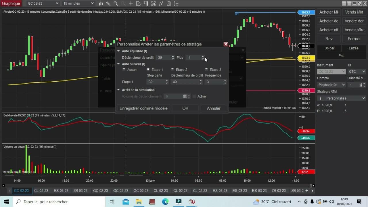 Trailing stop loss automatique en trading sur ninja trader 8 - YouTube