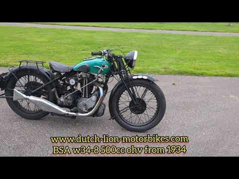 BSA w34-8 500cc ohv from 1934 - YouTube