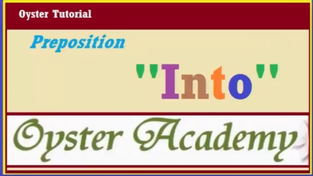 How to use 'into' - YouTube