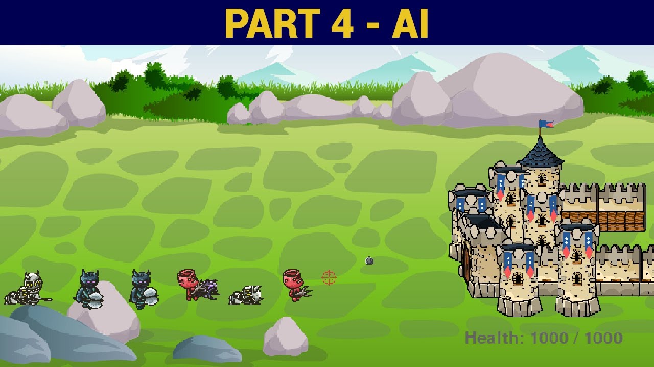 PyGame Castle Defender Game Beginner Tutorial in Python - PART 4 | Adding AI - YouTube