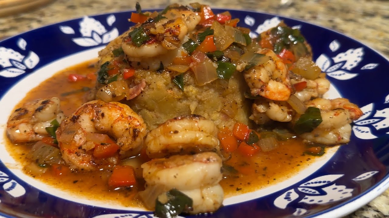 Authentic Puerto Rican Mofongo | Shrimp in Creole Sauce | Mofongo con ...