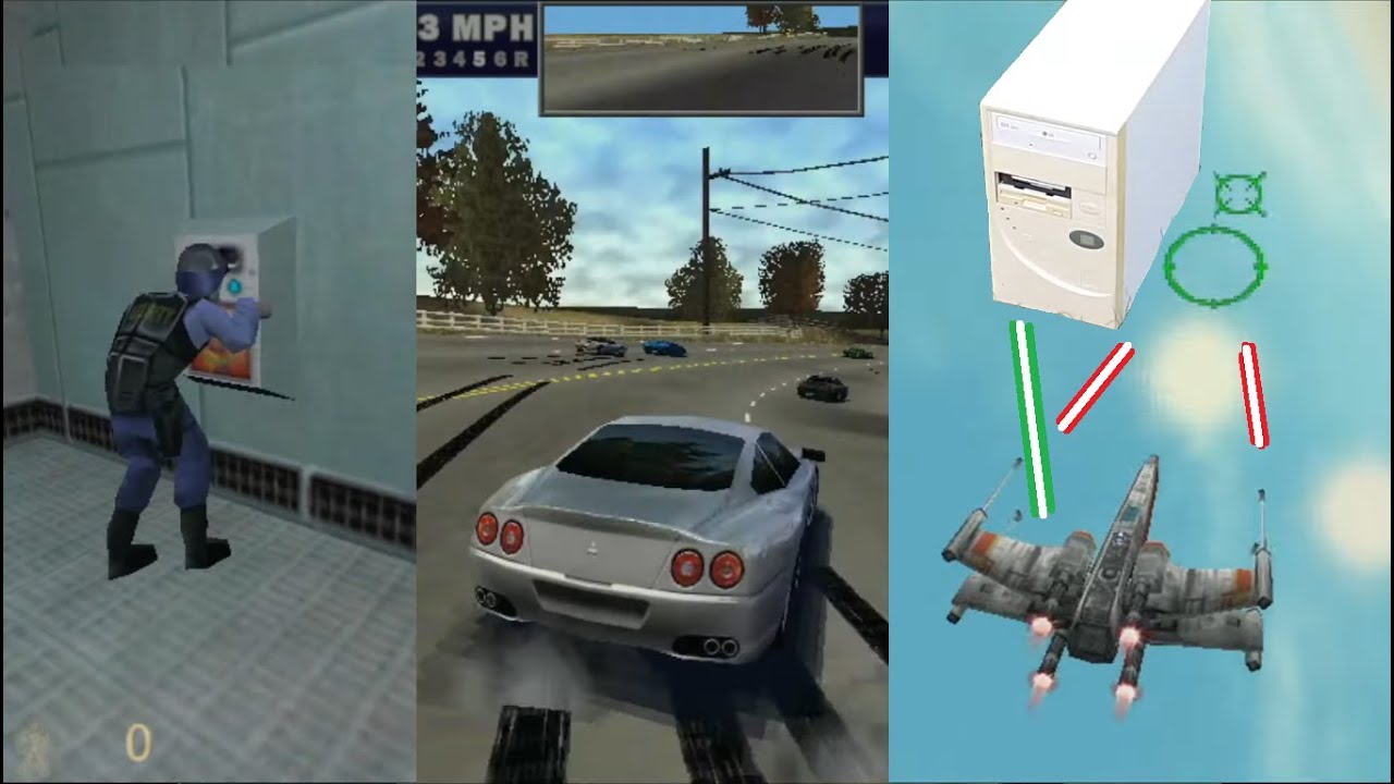 The 1997 Gaming PC goes up against some games from 1998-2001 - YouTube