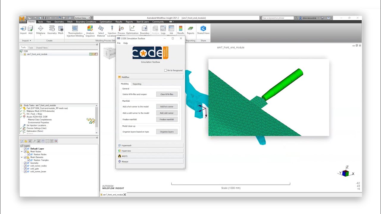 Moldflow Toolbox: Adding cold runners - YouTube