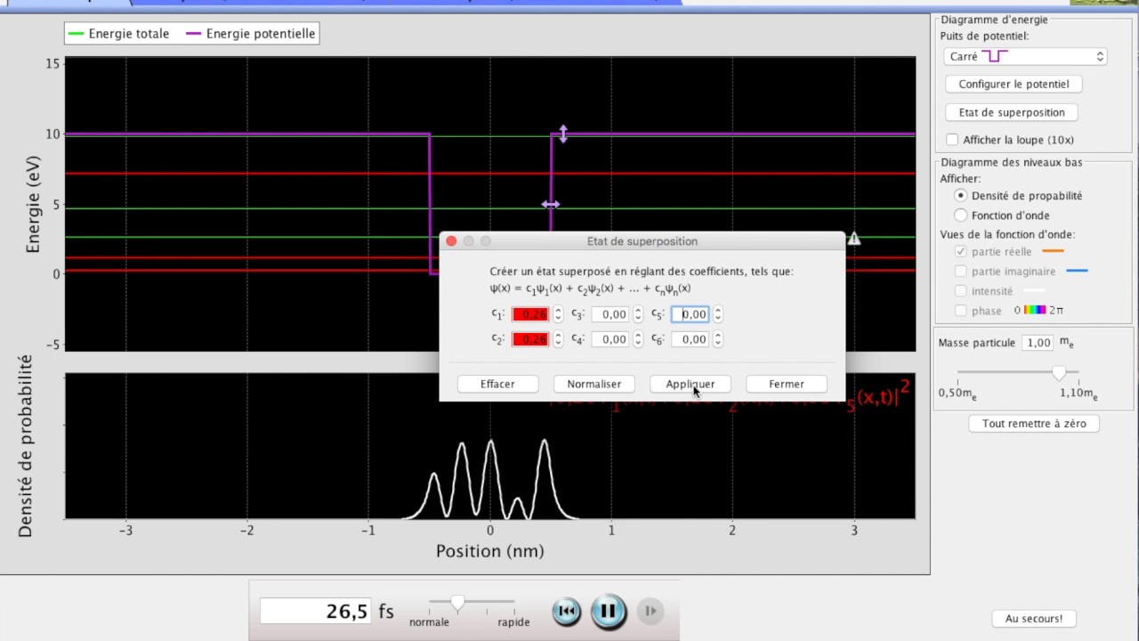 Interférences quantiques/principe de superposition- Simulation ...