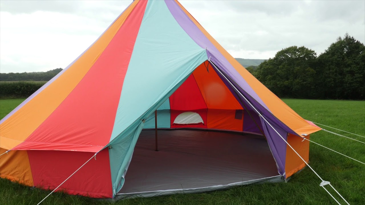 Boutique Camping - 6m Rainbow Bell Tent - YouTube