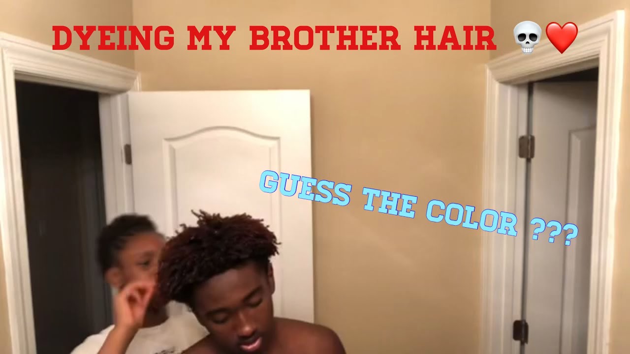 Dyeing my brother hair *guess the color* - YouTube