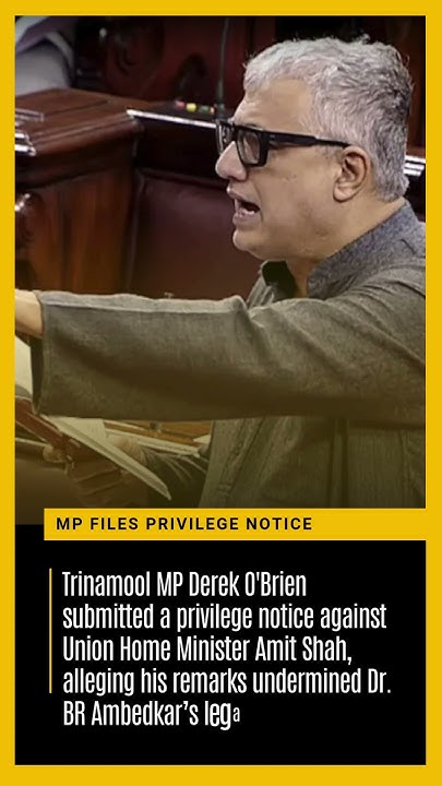 Trinamool MP Files Privilege Notice Against Amit Shah Over Ambedkar Remarks - YouTube