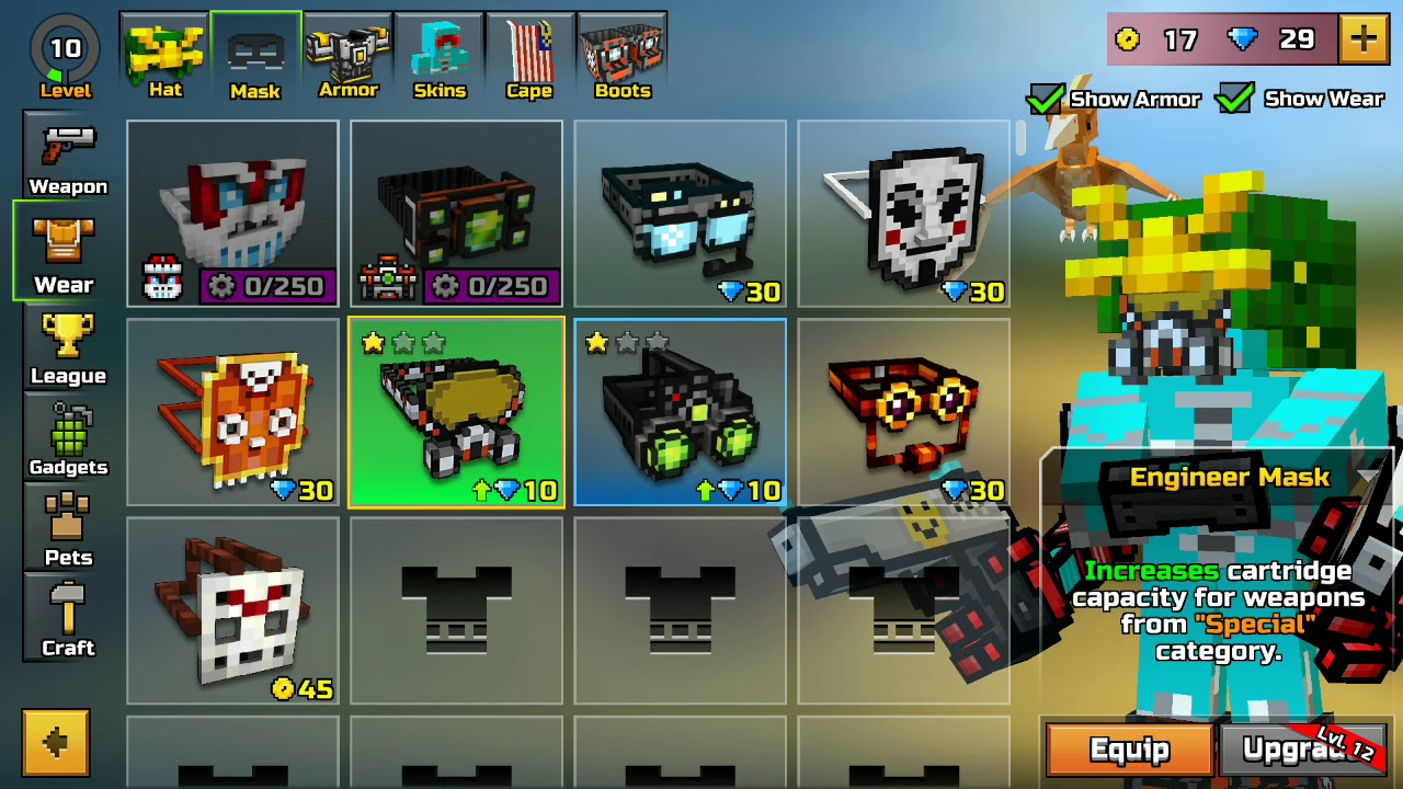 Pixel gun 3d armory show case - YouTube