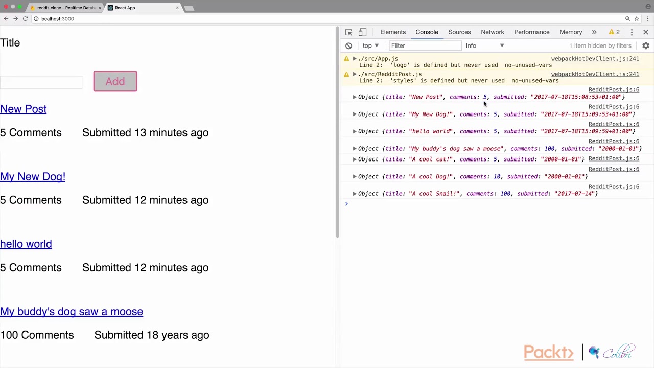 Build Reddit-Like Messaging Board with React & Firebase:Use Component as Unit of Style| packtpub ...