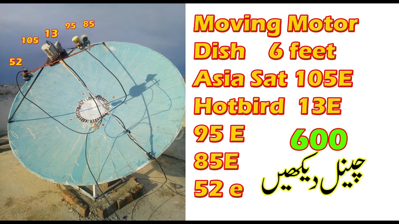 Multi LNB Setup Moving Motor Dish 6Feet 105E 95E 85E 13E 52E Maximum ...