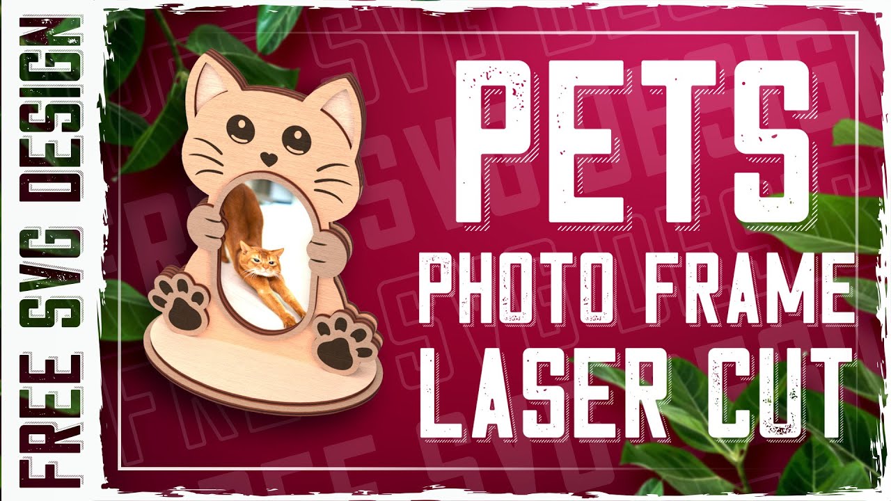Wooden Pets Photo Frame Laser Cut, Pet Photo Frame DIY, Wooden Free ...