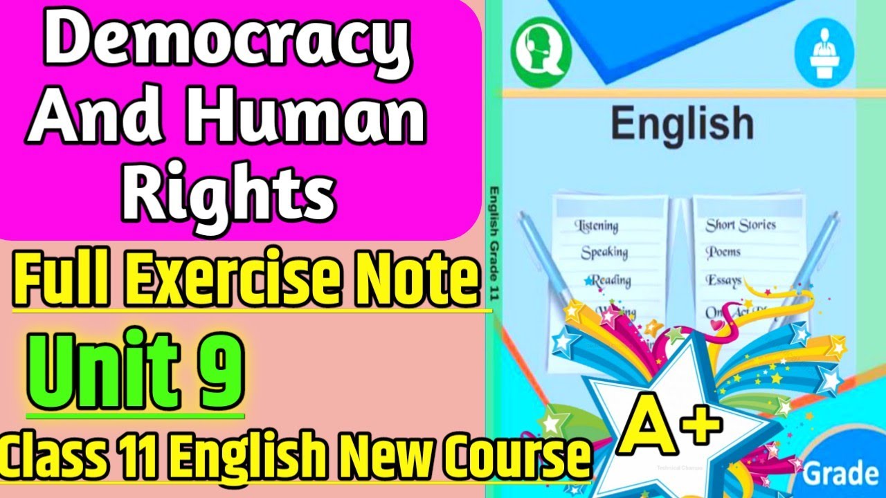 Unit 9 Democracy and Human Rights Exercise & Grammar : Class 11 English ...